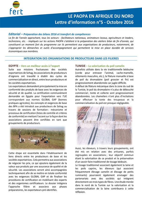 Nouvelle newsletter Paopa désormais disponible [Afrique du Nord] - Fert